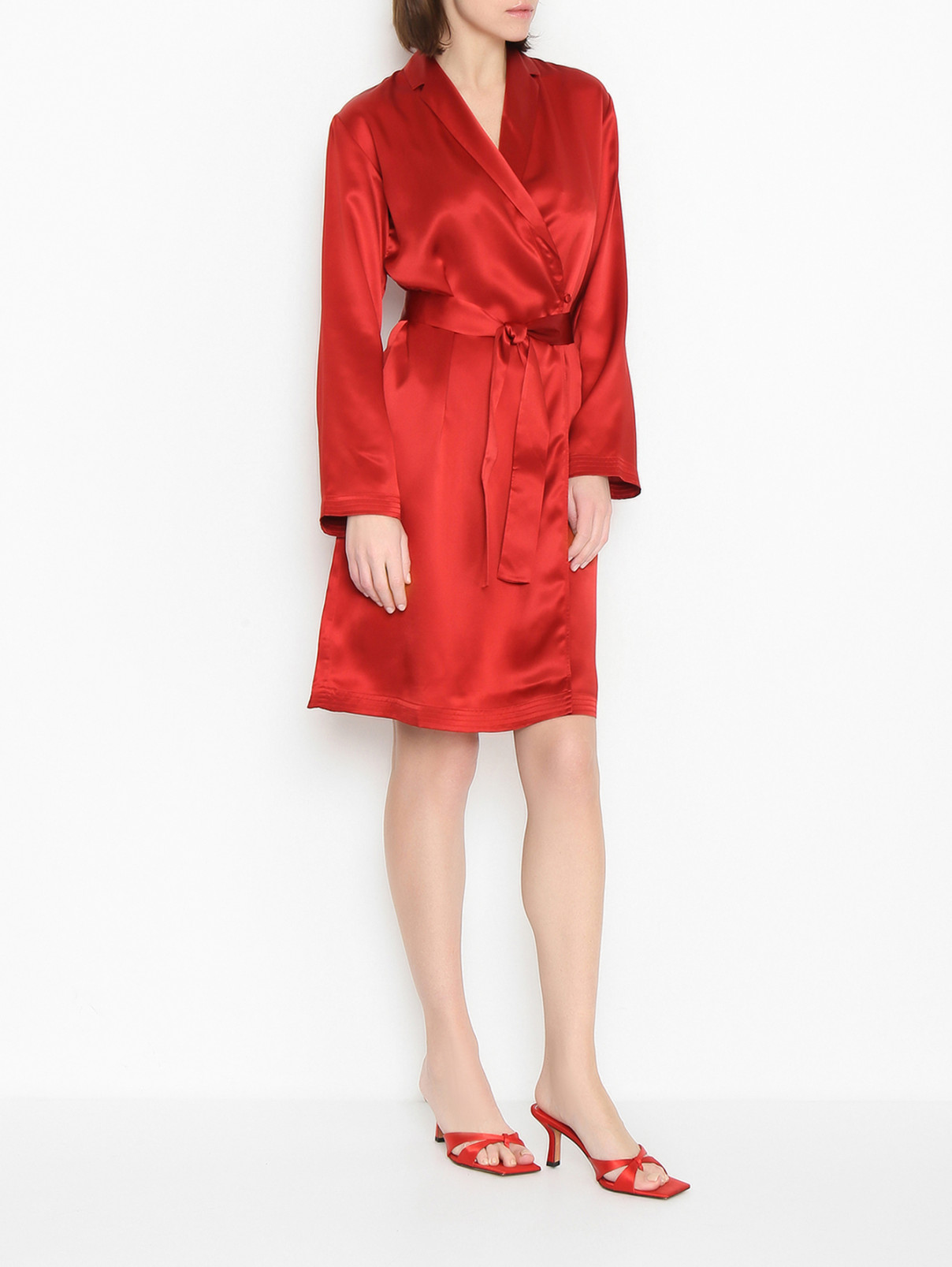 La Perla красный однотонный пеньюар из шелка (663843). Цена: 39 700
